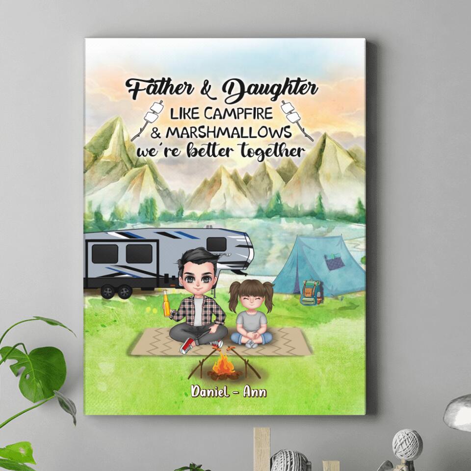 Personalized Father Daughter Camping Canvas - Father's Day Gift Idea F ...