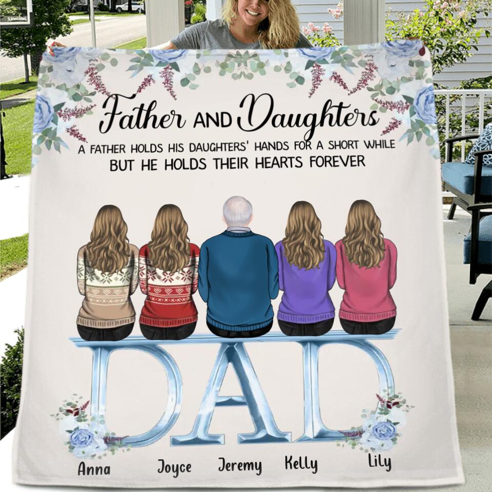 Personalized Father Quilt/Fleece Throw Blanket - Up to 5 People - Fath ...