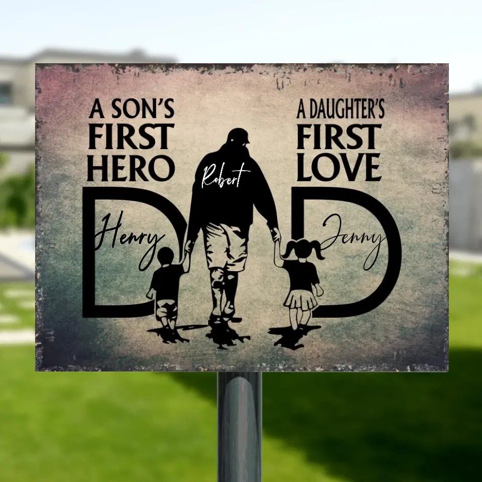 Custom Personalized Dad Metal Sign - Father's Day Gift Idea From Son A ...