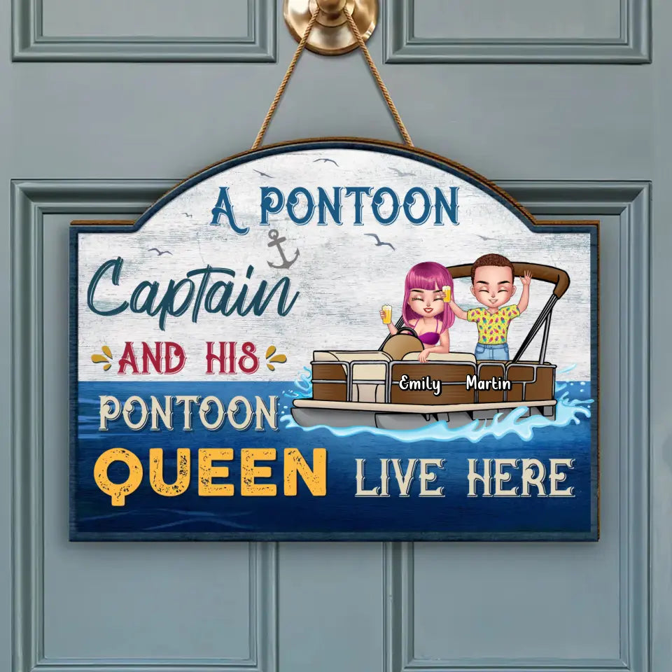 Personalized Pontoon Couple Friend Wooden Sign - Gift Idea For Pontoon ...