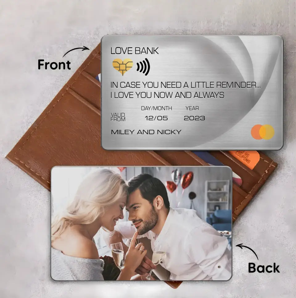 Personalized Couple Aluminum Insert Card - Gift Idea For Couple/ Valen ...