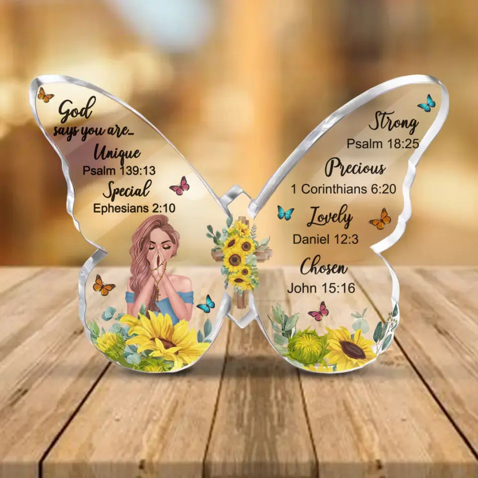 Personalized Prayer Butterfly Acrylic Plaque - Christian Gifts - God S ...