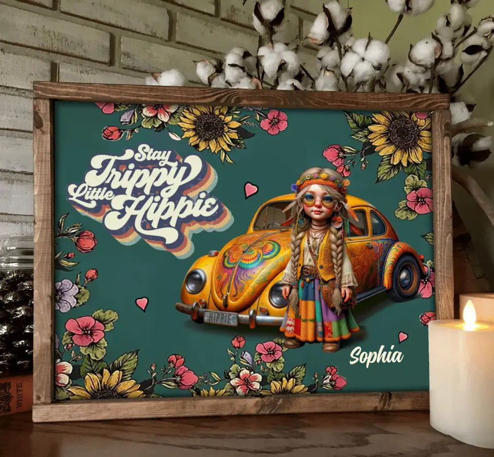 Custom Personalized Hippie Girl Poster - Holidays Vintage Inspirationa ...