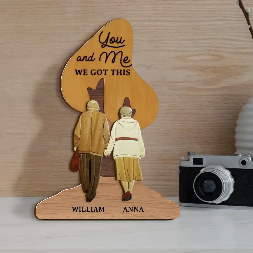 Custom Personalized Old Couple 2 Layered Wooden Art - Gift Idea For Co ...
