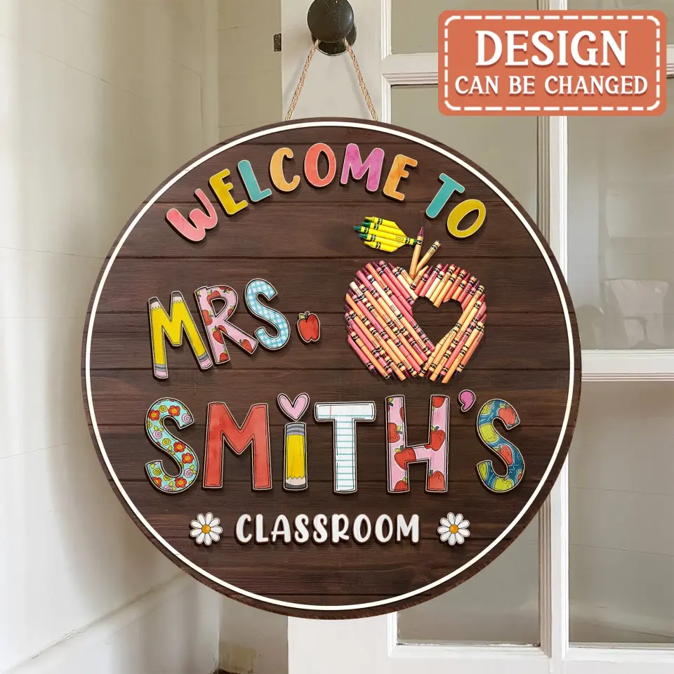 Custom Personalized Teacher Wooden Sign - Teacher Gifts Idea - Classro ...