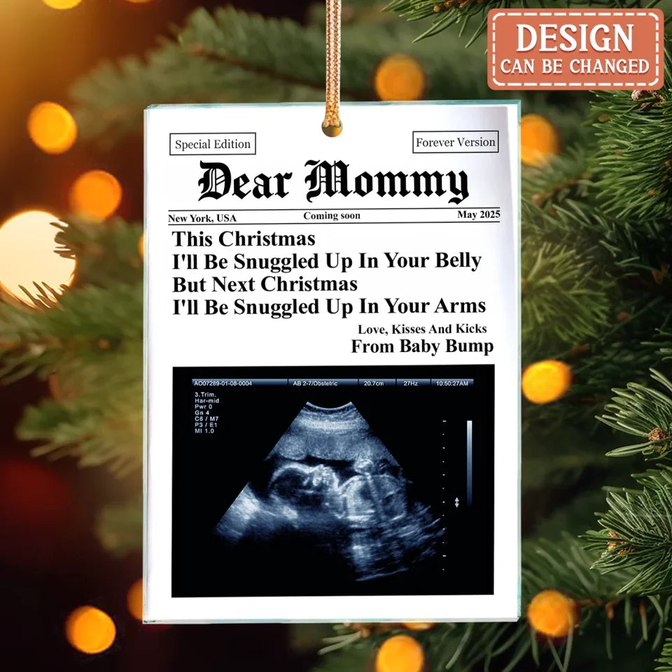 Custom Personalized Baby Bump Acrylic Ornament - Upload Photo - Christ ...