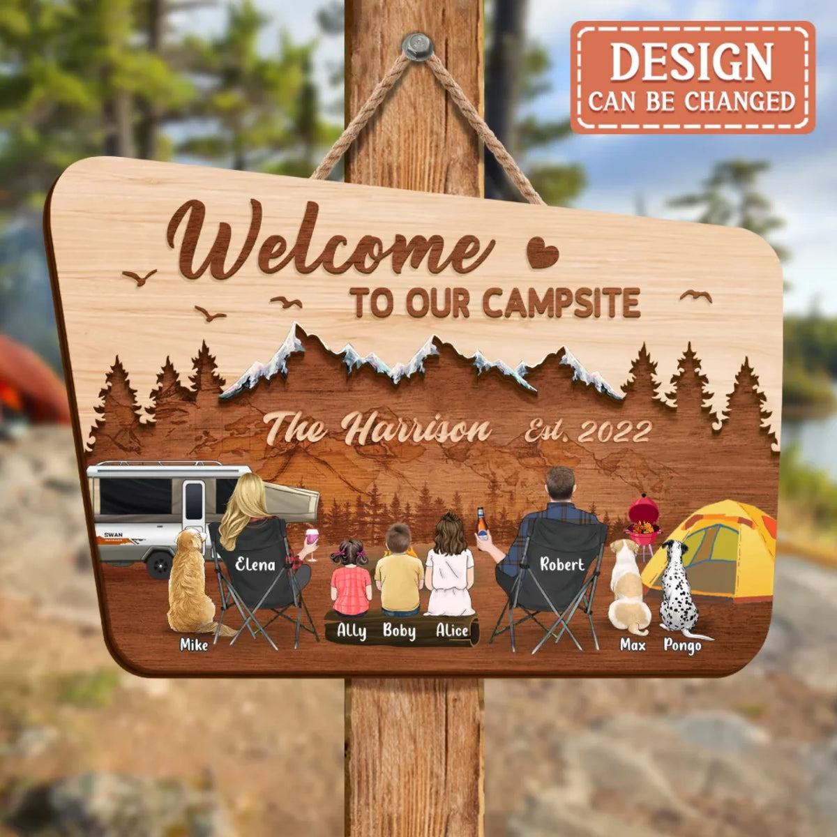 Personalized Camping Wooden Sign - Gift Idea For Camping Lover/Family ...